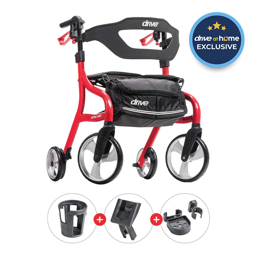 Nitro® Sprint Rollator with Tray & Accessories | Drive Medical at Home ...