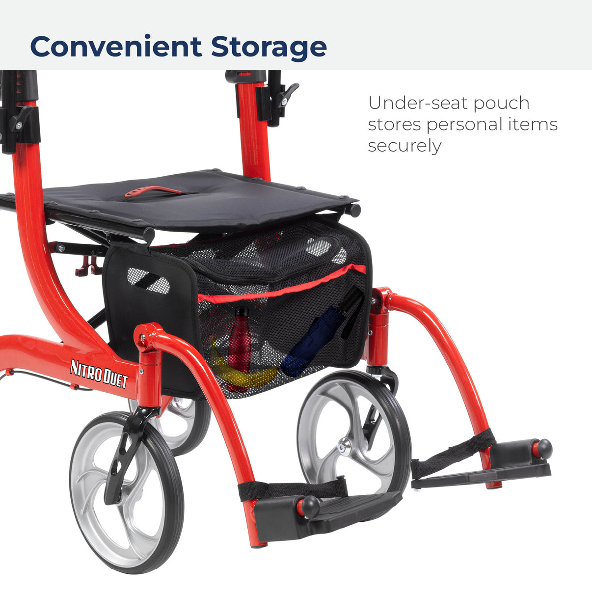 Nitro Duet Dual Function Transport Wheelchair and Rollator Rolling ...