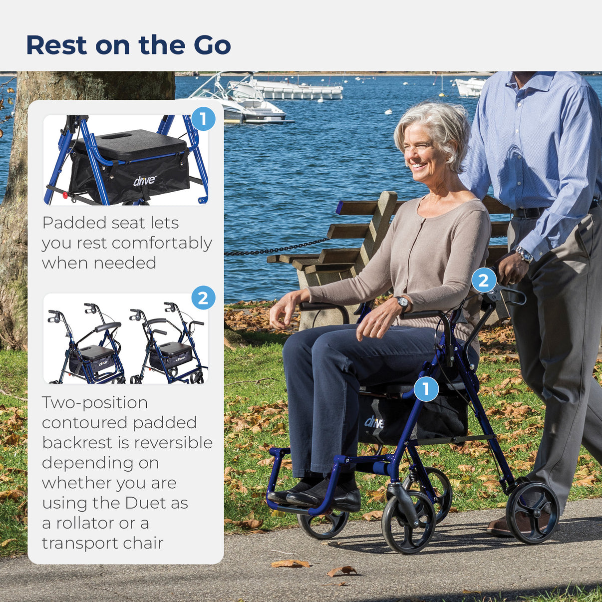 Duet 2-in-1 Rollator and Transport Wheelchair | Drive Medical at Home ...