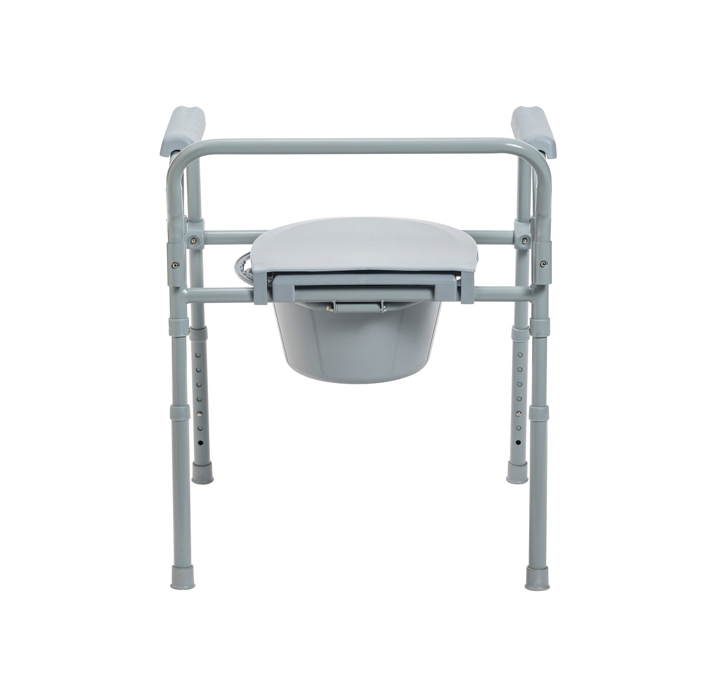 Steel Folding Deep Seat Bedside Commode with Liners, Gray – Drive At ...