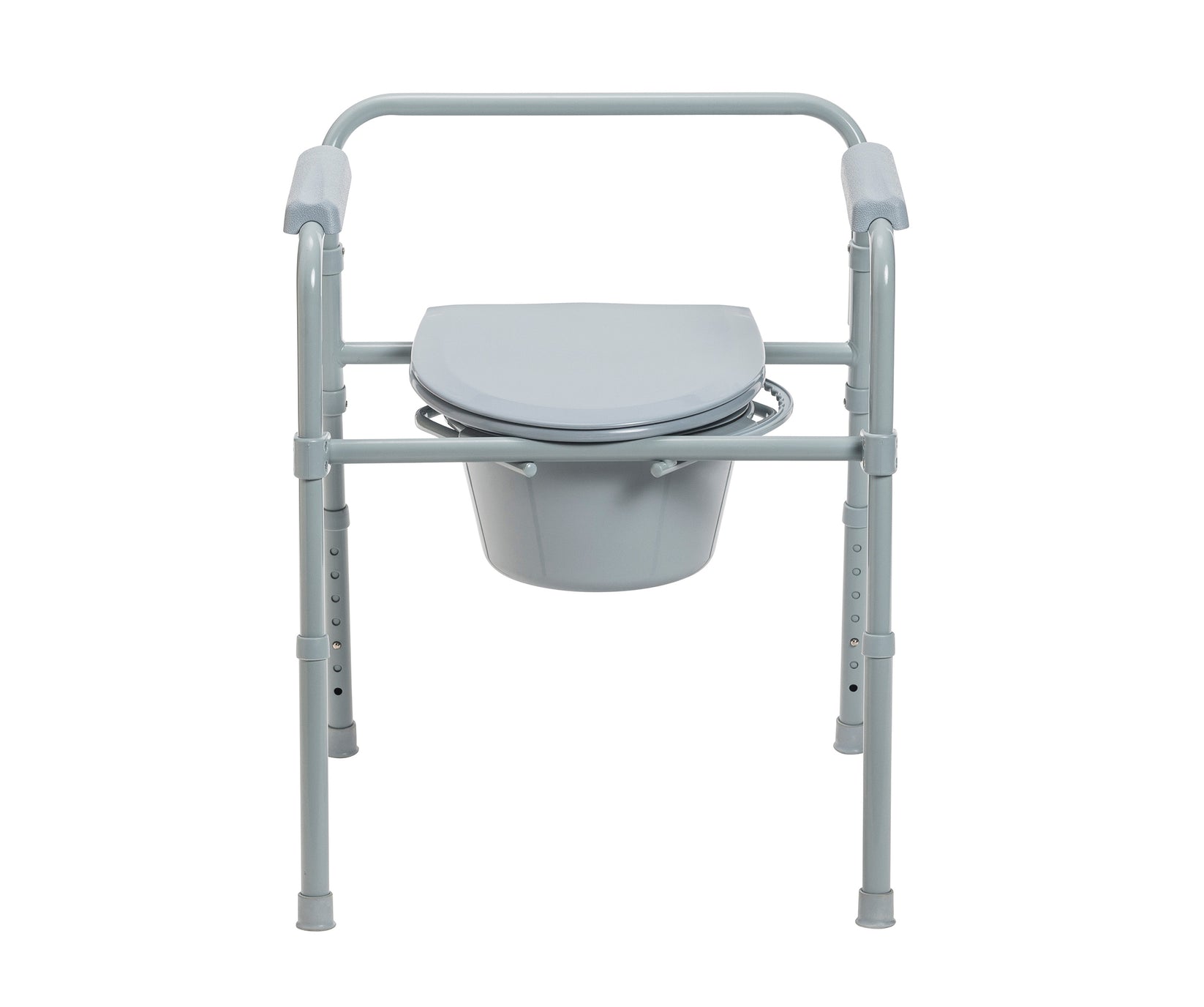 Steel Folding Deep Seat Bedside Commode with Liners, Gray – Drive At ...