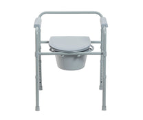 Steel Folding Deep Seat Bedside Commode with Liners, Gray – Drive At ...