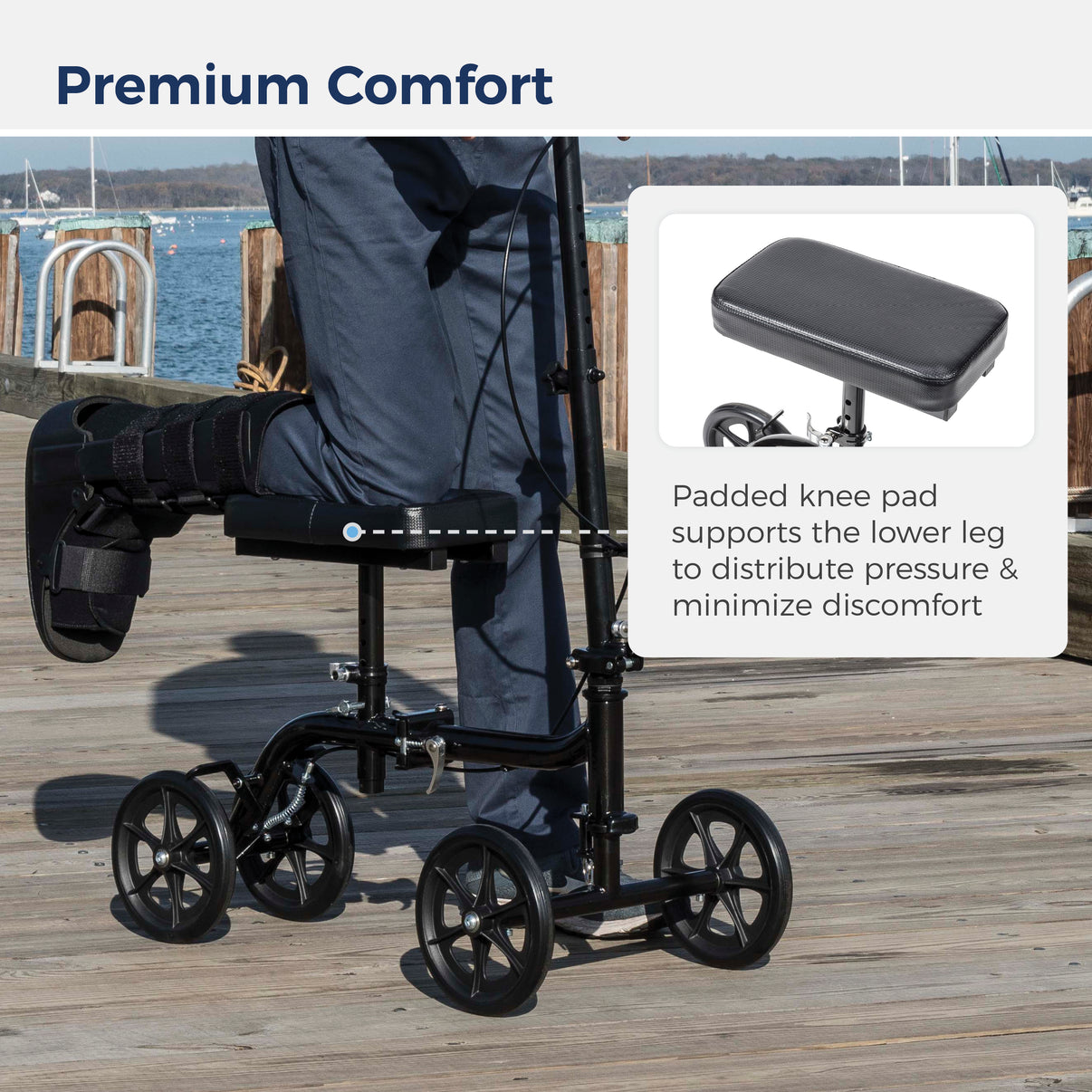 Steerable Folding Knee Walker Knee Scooter, Alternative to Crutches ...