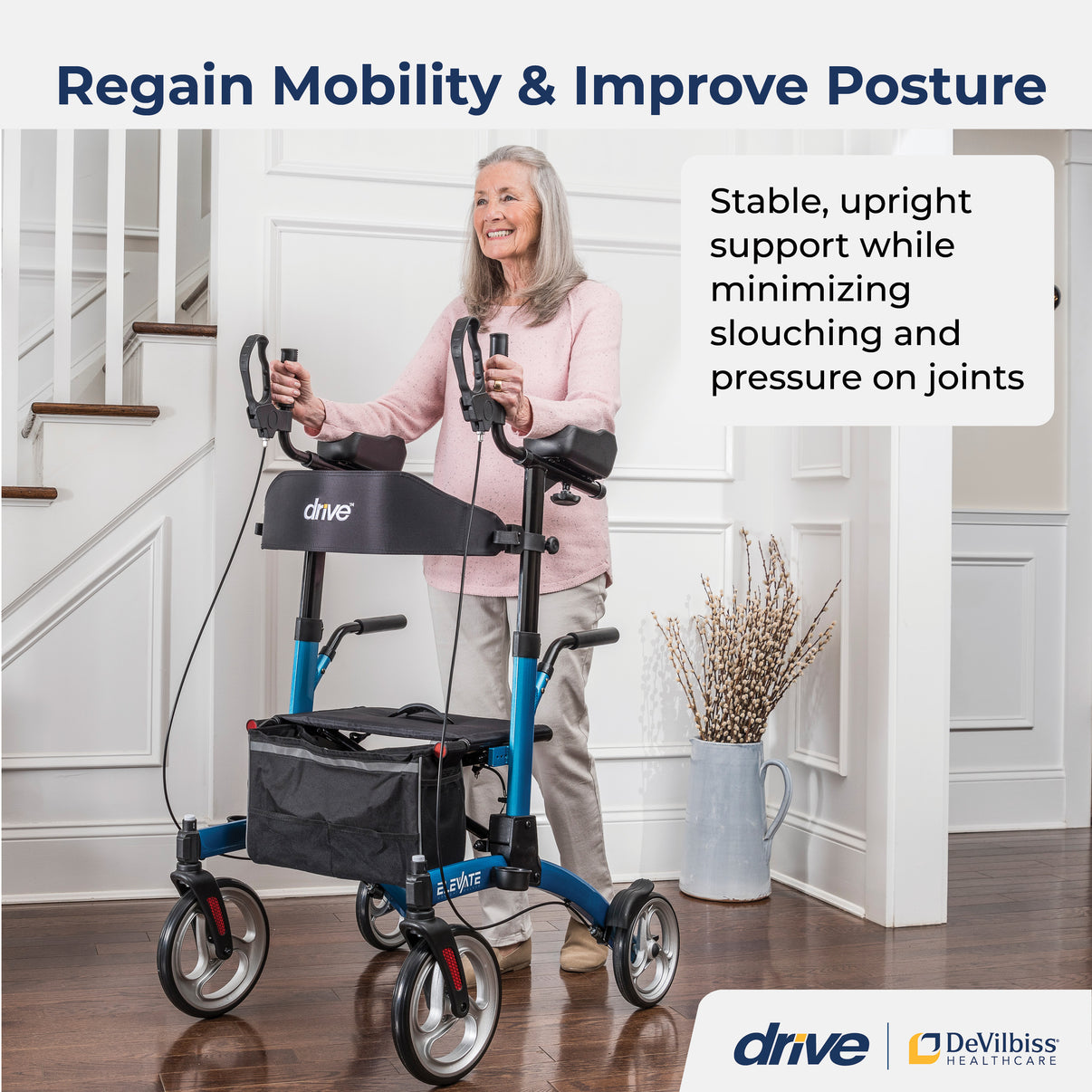 Elevate Upright Walker for Posture Support | Drive Medical at Home ...