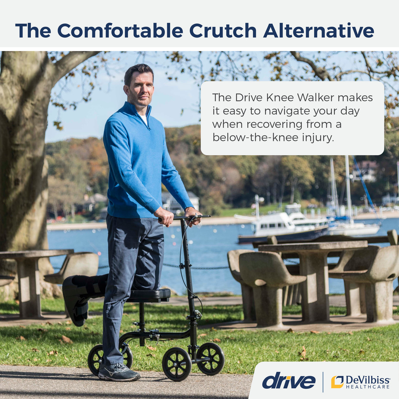 Steerable Folding Knee Walker Knee Scooter, Alternative to Crutches ...